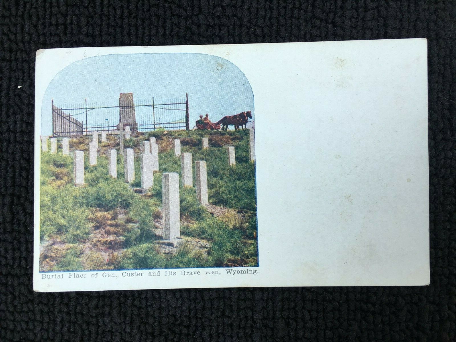 Burial Place of Gen. Custer, Wyoming. Rare postcard - 1907 | eBay