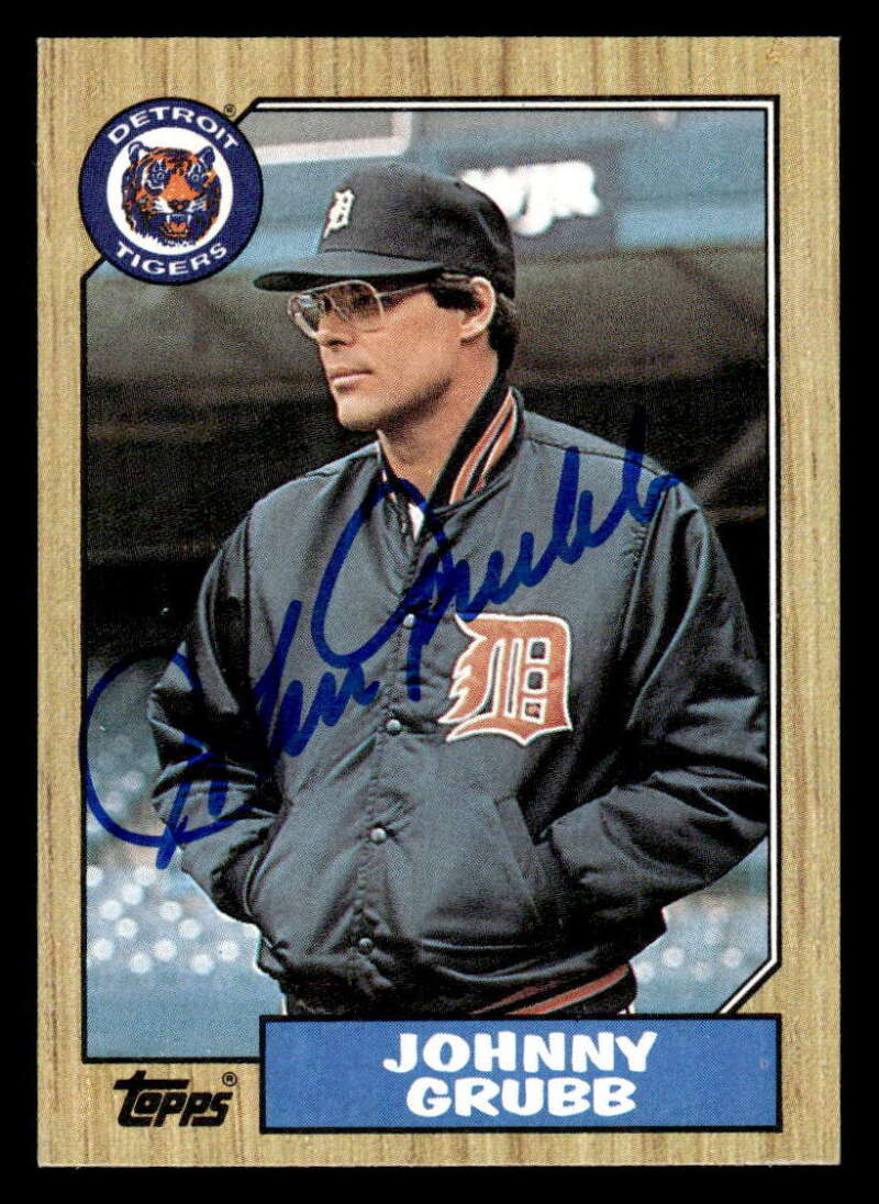 1987 Topps Johnny Grubb Detroit Tigers #384 SIGNED AUTOGRAPH XA2515 | eBay