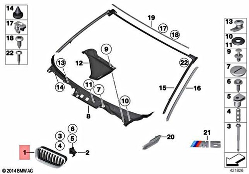 Genuine BMW F06 F12 F13 Front Radiator Kidney Grille Left OEM ...