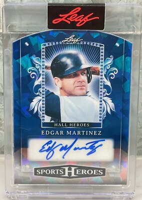 2025 Leaf Sports Heroes Hall Autograph EDGAR MARTINEZ Auto /4 Blue SP ...