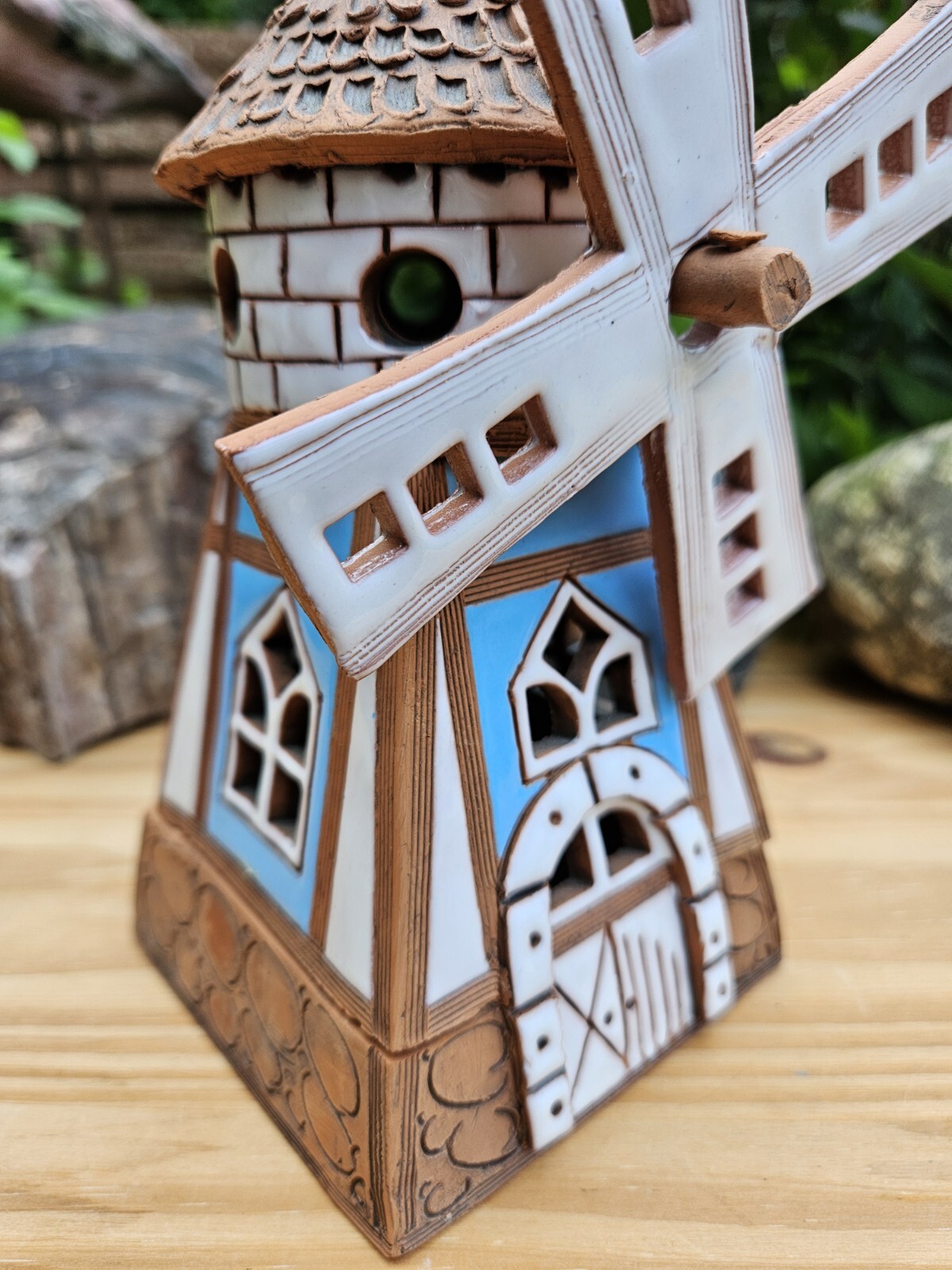 Rare Vintage Dutch Windmill Clay Pottery Sculpture Handmade in ...