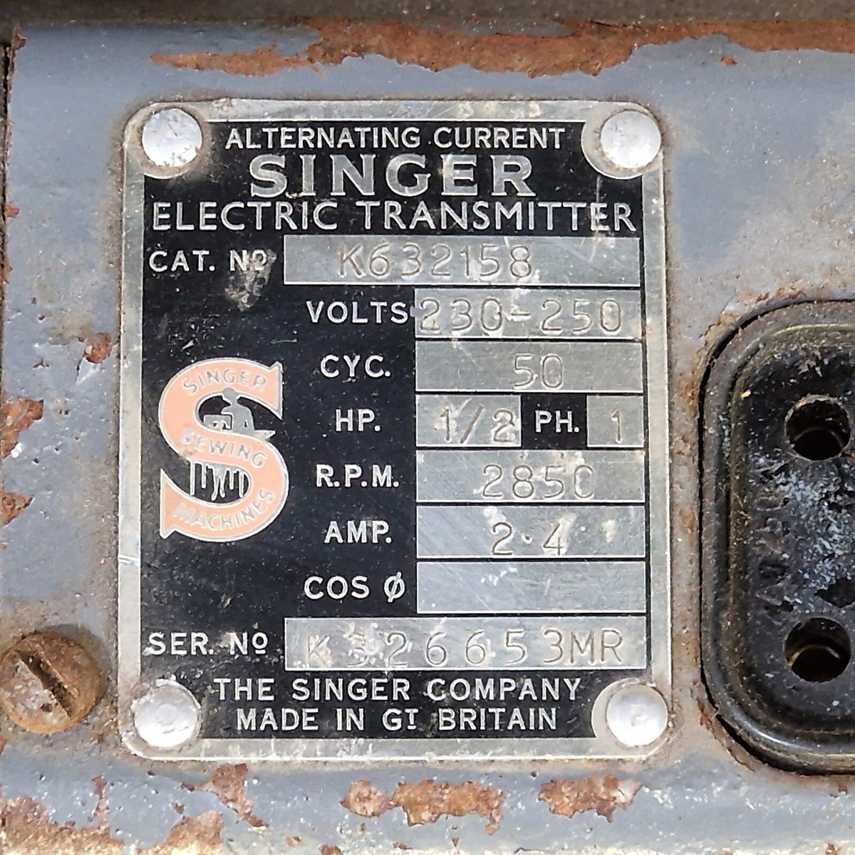 Singer Sewing Machine Serial Number Motor VINTAGE SINGER SEWING