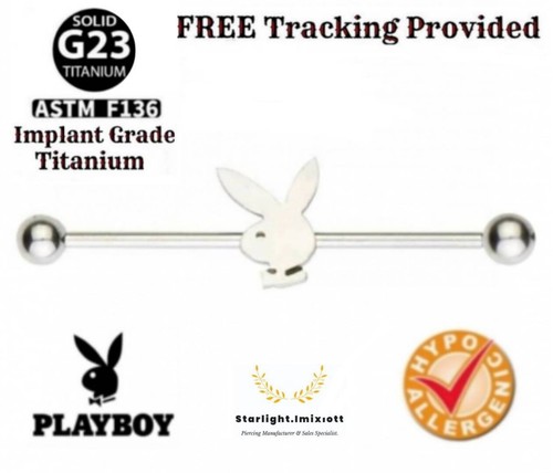 Playboy Industrial Body Piercing Jewellery Barbell Ear Bar Helix Stud ...