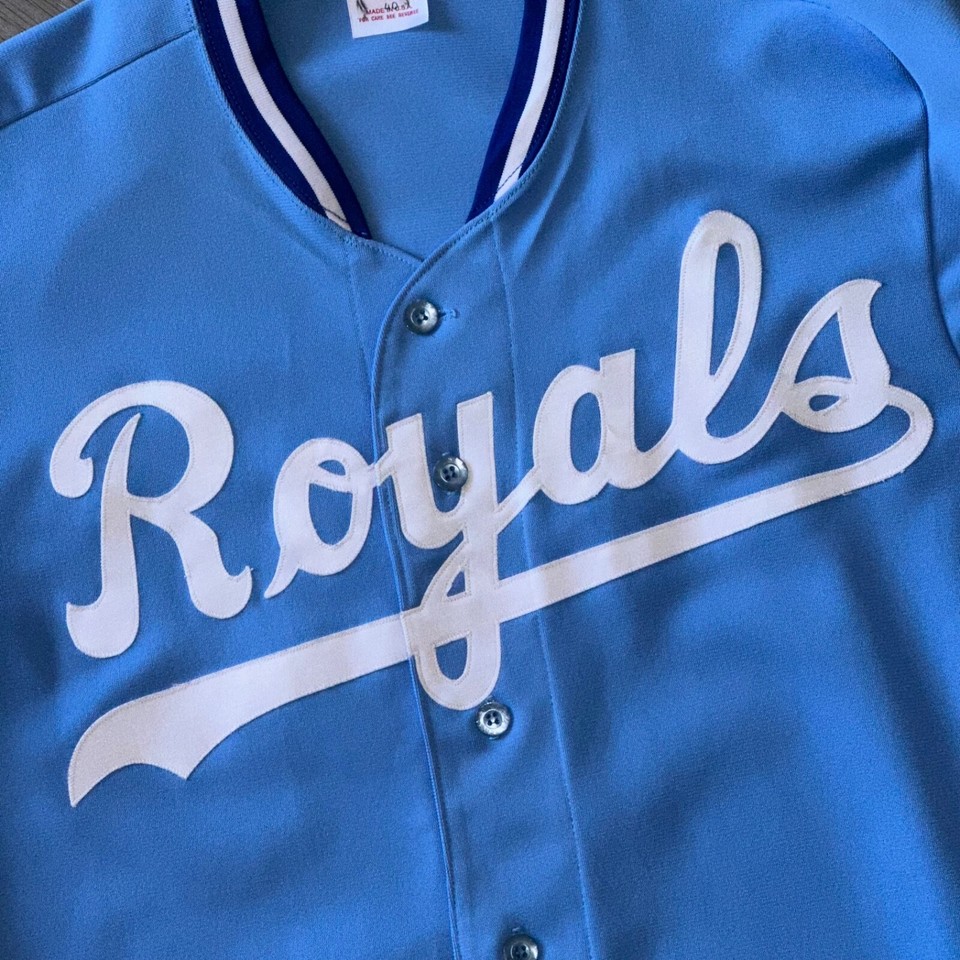Authentic Kansas City Royals Jersey 40 Medium Rawlings Powder Blue | eBay