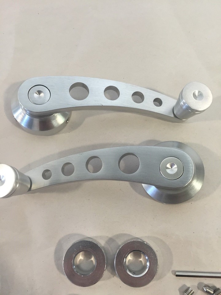 Set Billet (2) Door Handles & (4) Window Cranks Kit - Hot Rod Custom ...