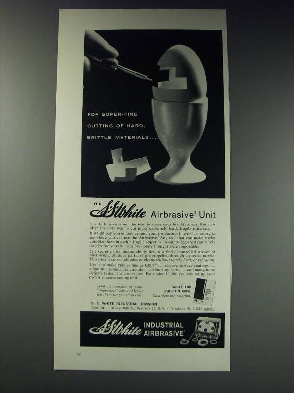 1963 S.S. White Industrial Airbrasive Unit Ad - For super-fine cutting ...