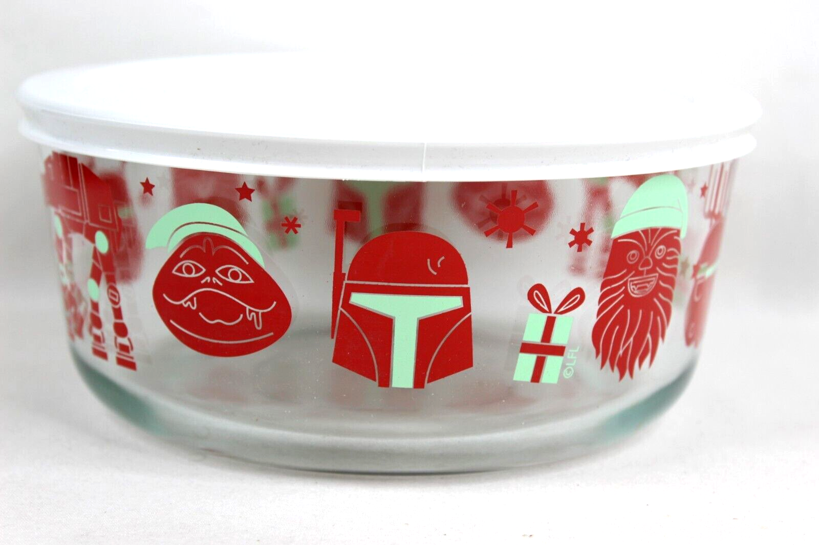 Star Wars Pyrex Glass 6.42 cup Food Storage Container Bowl & White Lid ...