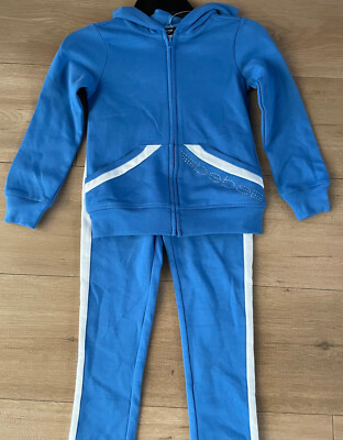 BEBE Track Suit Rhinestones Embelished Girls Turq/White Size-M NWT | eBay