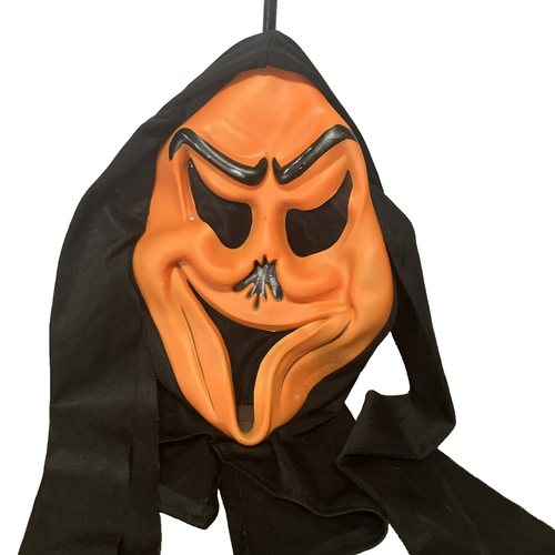 VTG No Nose Ghost Face Scream Orange Halloween Mask Kids Rubies Costume ...