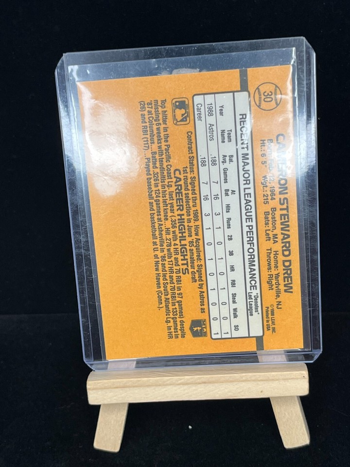 Cameron Drew Rated Rookie #30 - 1989 Donruss - Houston Astros | eBay