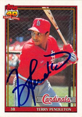 Terry Pendleton autographed Baseball Card (St. Louis Cardinals) 1991 ...