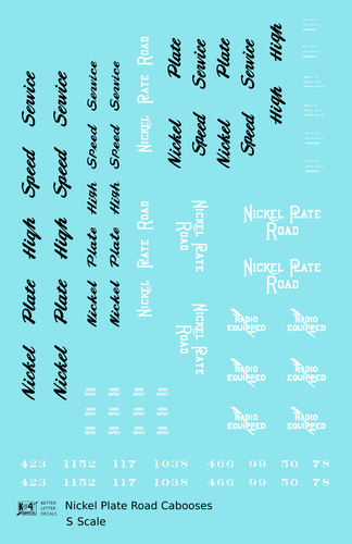 K4 S Scale Decals Nickel Plate Road Caboose White | eBay