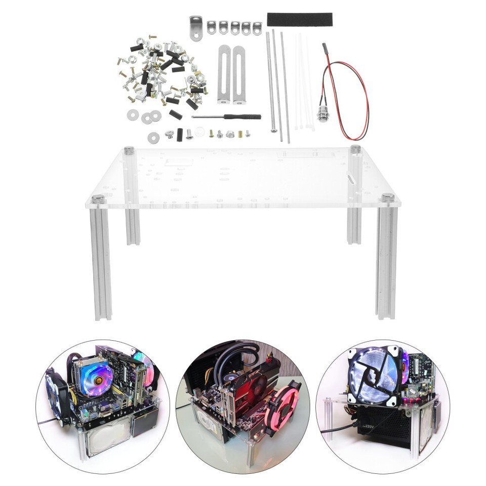 PC Case Open Air Computer Case Desktop Computer Frame kit DIY ...