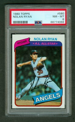 Nolan Ryan 1980 Topps Vintage Card #580 Angels PSA Graded 8 NMMT | eBay