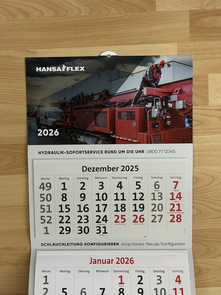 4 Monatskalender 2026 Wandkalender Werbekalender Hansaflex | eBay.de