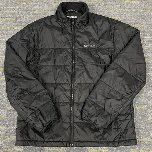 Marmot Puffer Jacket Mens Large Black Lightweight Full Zip Outdoor ...