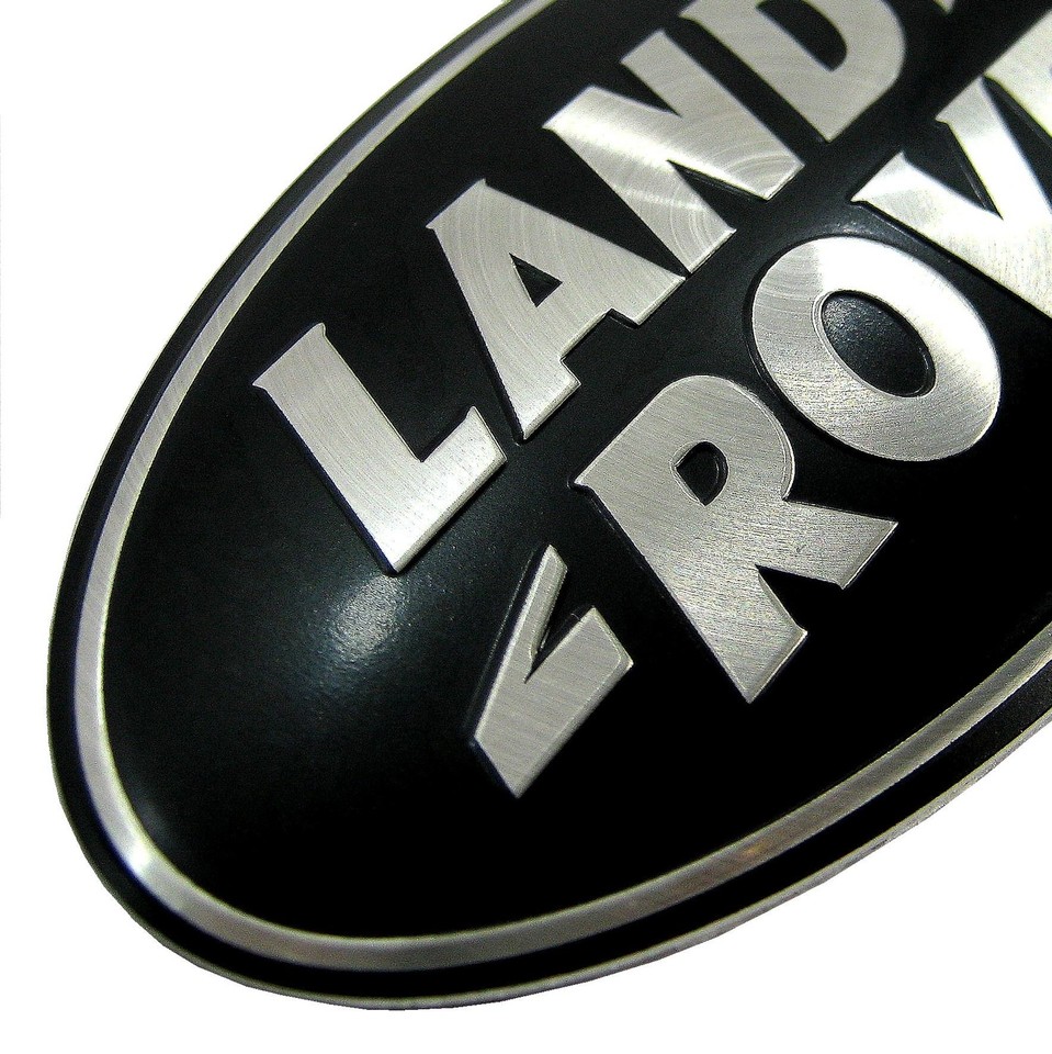 Genuine 'Land Rover' Black & Silver Grille Oval Badge for Land Rover ...