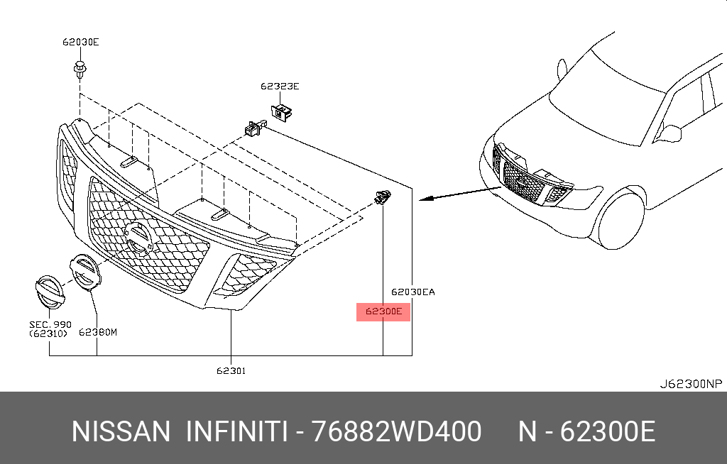 Genuine OE Clip 76882WD400 , 76882-WD400 | eBay