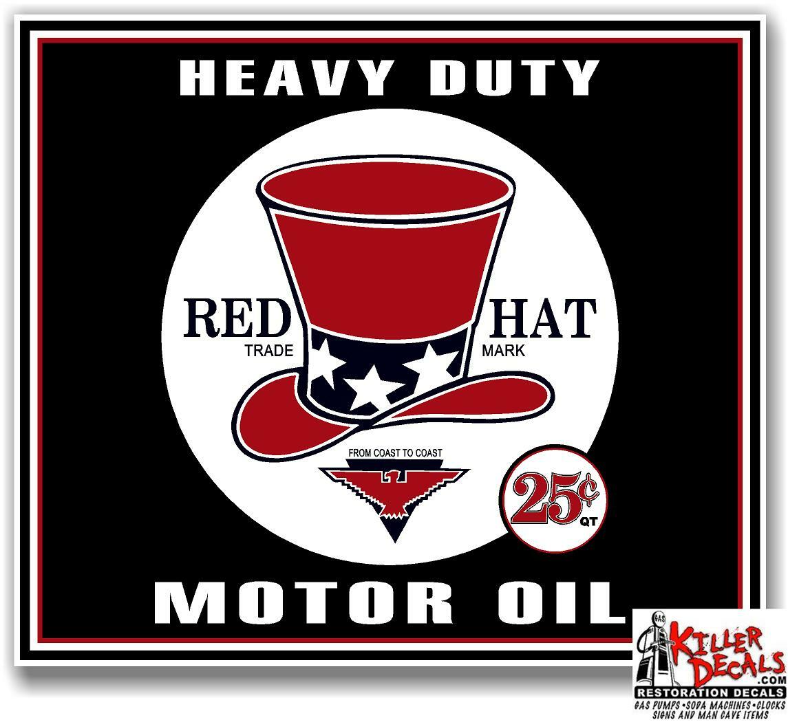 8" (REDHAT-3) RED HAT GASOLINE GAS PUMP OIL TANK DECAL STICKER | eBay