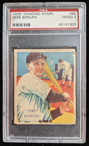1935 Diamond Stars ZEKE BONURA Chicago White Sox #65 PSA 2 Good ...