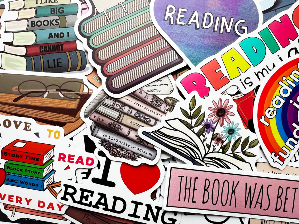 50 Book Stickers For Kindle Reader Bookish Reading Sticker Pack | eBay