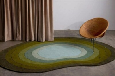 Kidney Shaped Rug Modern Hand Tufted NewZealand Wool Rug for Home Decor ...