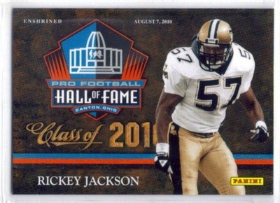 New Orleans Saints RICKEY JACKSON PANINI Class 2010 Panini HOF card ...