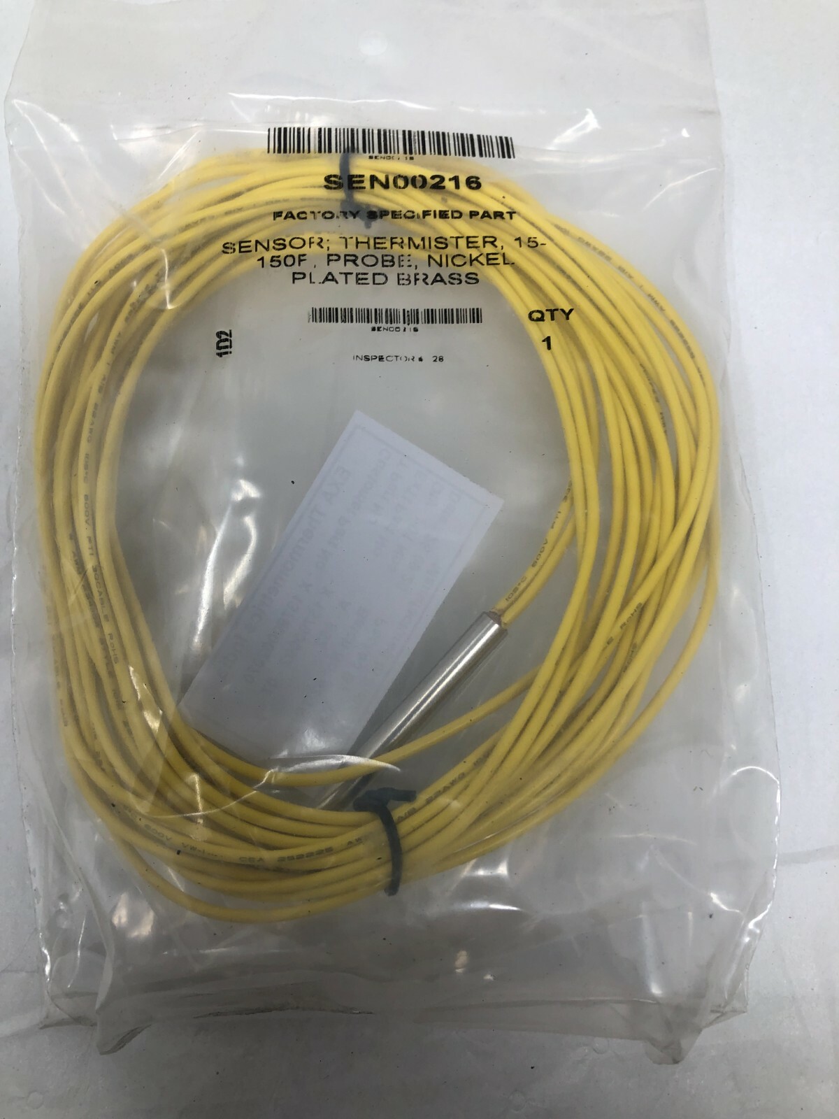 Trane Thermister Sensor Probe Nickel Plated Brass 15-150F SEN00216 Ship ...