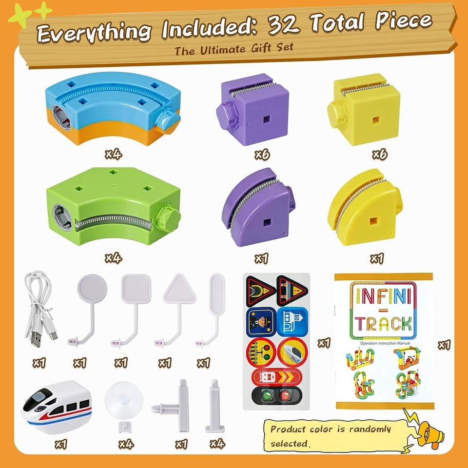 Track Fusion Toy for kids Magic Rail Cube Train Set 3D Cube with ...