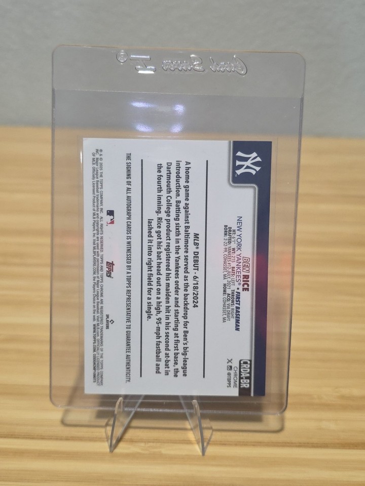 2025 Topps Chrome - Rookie Debut Autographs Ben Rice Mini Diamond ...