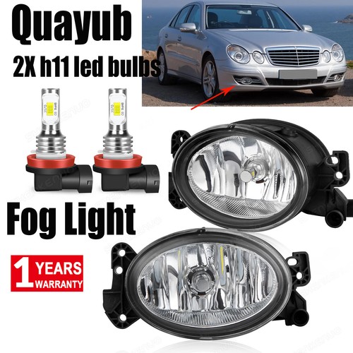 Pair LED Fog Light Lamp w/ Bulbs For Mercedes Benz W211 E320 E350 E550 ...