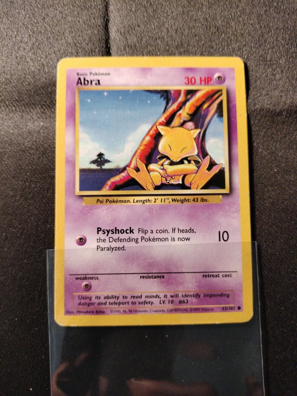 Rare 1995 Abra Pokemon Card 43/102 See Pics | eBay