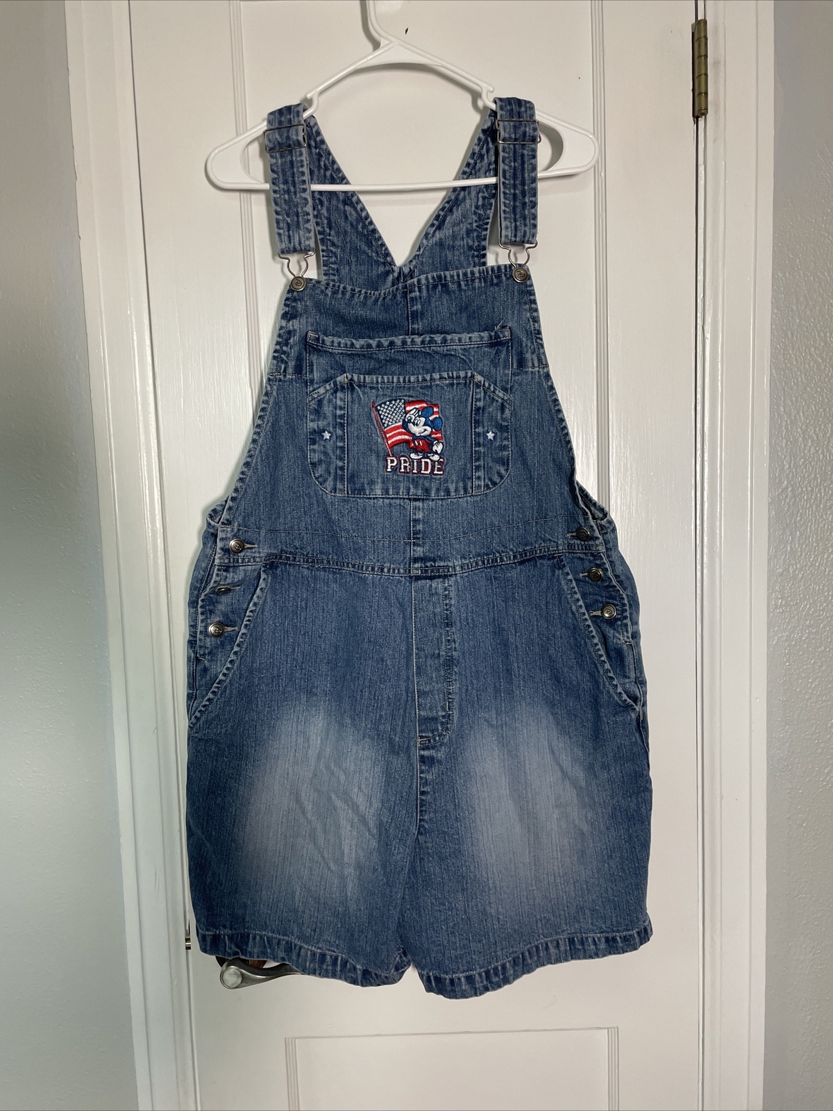 Disney Denim Overalls XL Mickey Saluting American Fla… - Gem