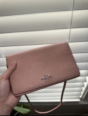 Coach 3037 Anna Crossbody Clutch Wallet Pink | eBay