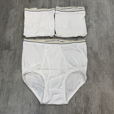 LOT OF 3 VTG MENS JCP STAFFORD FULL CUT BRIEFS 100% COTTON UNDERWEAR ...