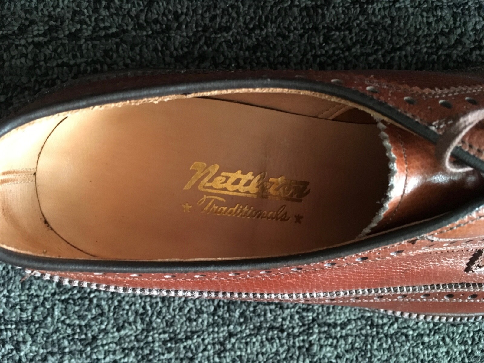 Vintage Nettleton Traditionals Brown Leather Wingtip Dress Shoes Mens 9 ...