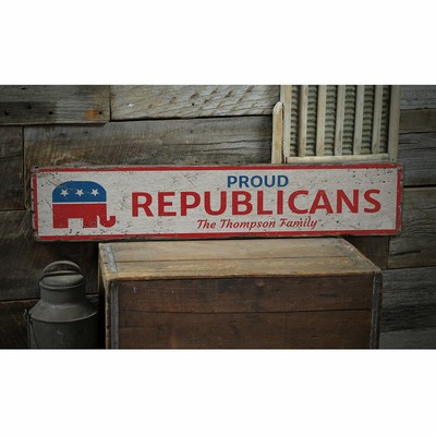 Proud Republican Rustic Distressed Sign, Personalized Wood Sign | eBay