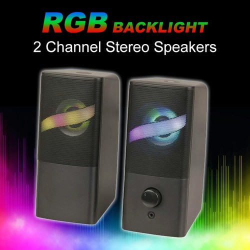 Digitech 2 Channel USB Powered PC Stereo Speakers with RGB Lights ...