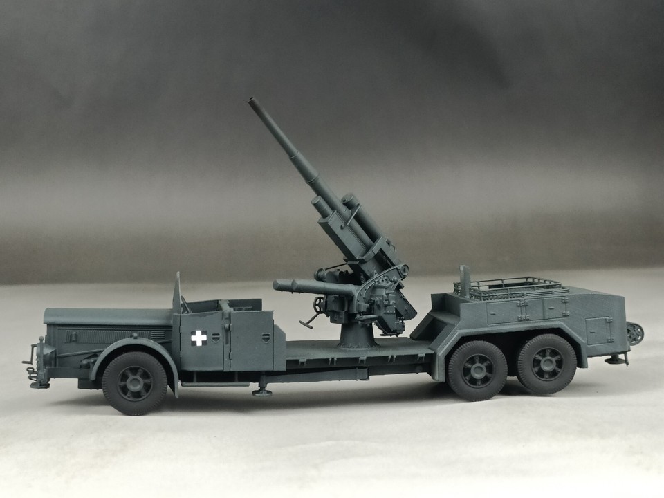 1/72 Built WWII German Vomag 7 mit 8.8cm Flak AA Truck Model | eBay