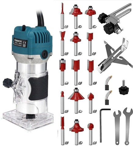 110V Router Tool, 800W Wood Trim Router, 30000RPM Electric Hand Trimmer ...