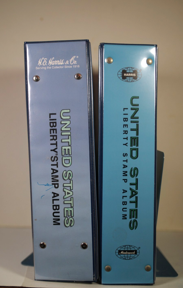 2 U. S. H. E. Harris Liberty Stamp Album binders with supplements 2011 ...