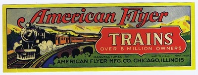 American Flyer Train file unused paper label rare 3"x8" chicago ...