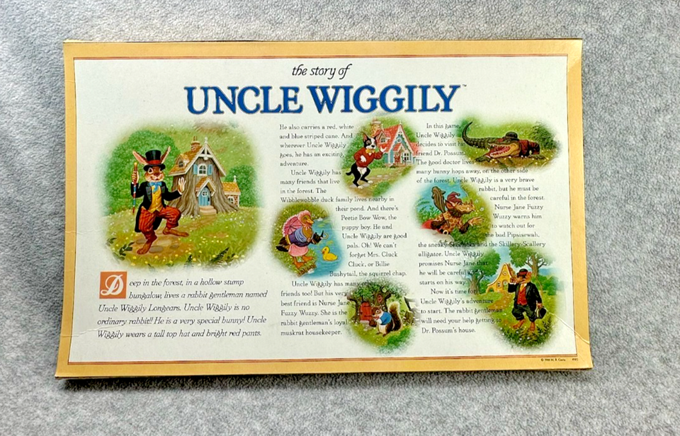 Uncle Wiggly Board Game-1988-Join the Rabbit Gentleman on an Exciting ...