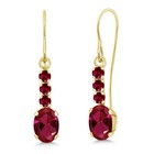4 Stone Natural Red Ruby Gemstone Stud Earrings Silver 925 New Year ...