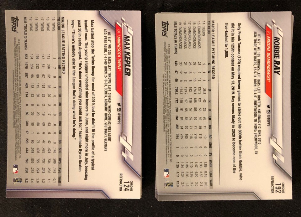 2020 Topps Chrome Baseball Sepia Refractor Parallel Cards Lot You Pick ...