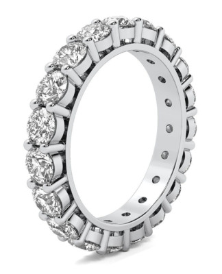 2.80 CT F/VS1 Air-Line Round Cut Lab Grown Diamond Eternity Ring 14k ...