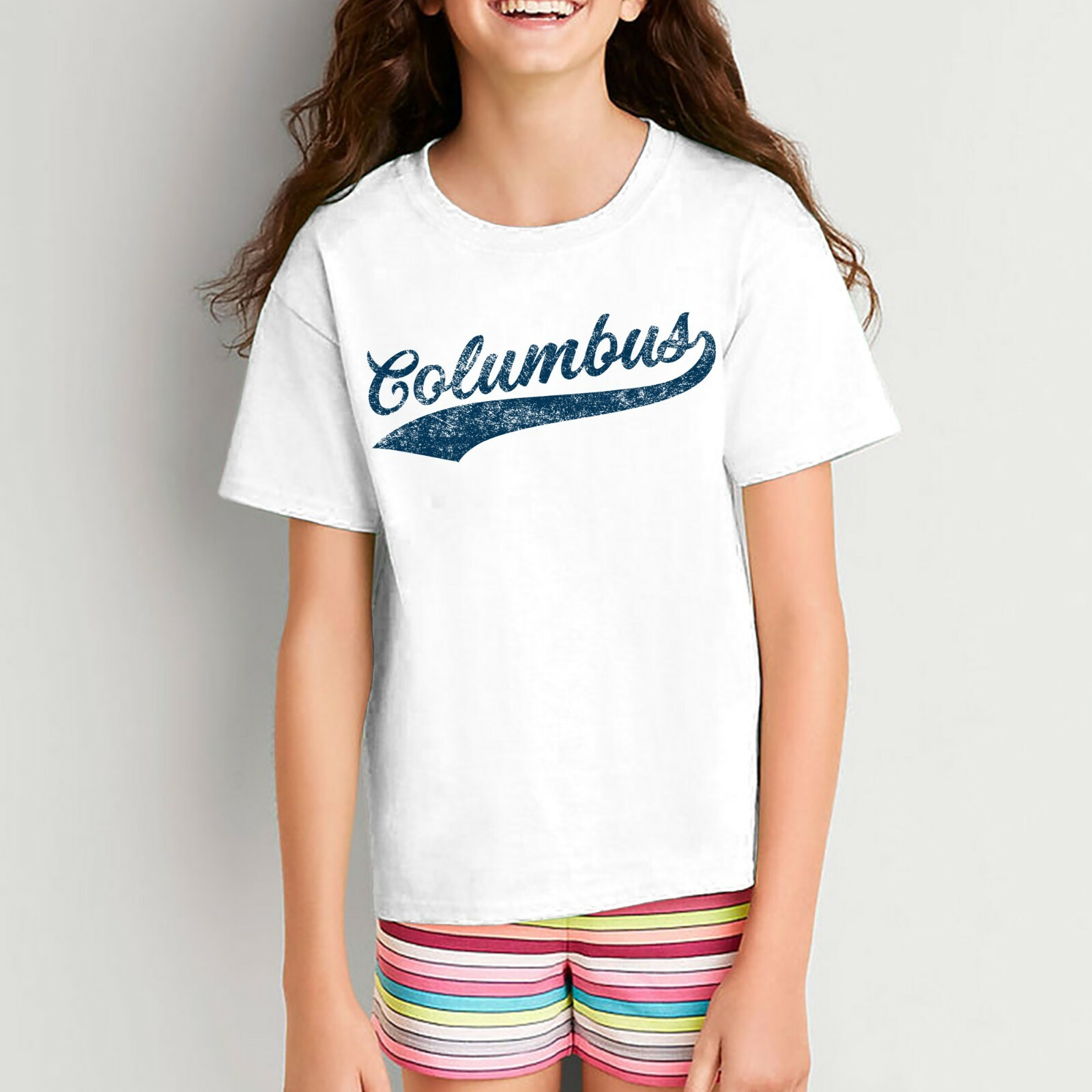 Columbus Springs City Baseball Script Youth T-Shirt - White | eBay