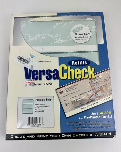 VERSACHECK BLANK Business CHECK REFILLS-FORM 3000 250 Sheets 750 Checks ...