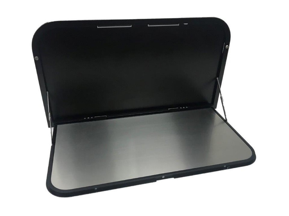 BLACK Caravan Picnic Table with 12v LED & USB port 800mm x 445mm RV ...