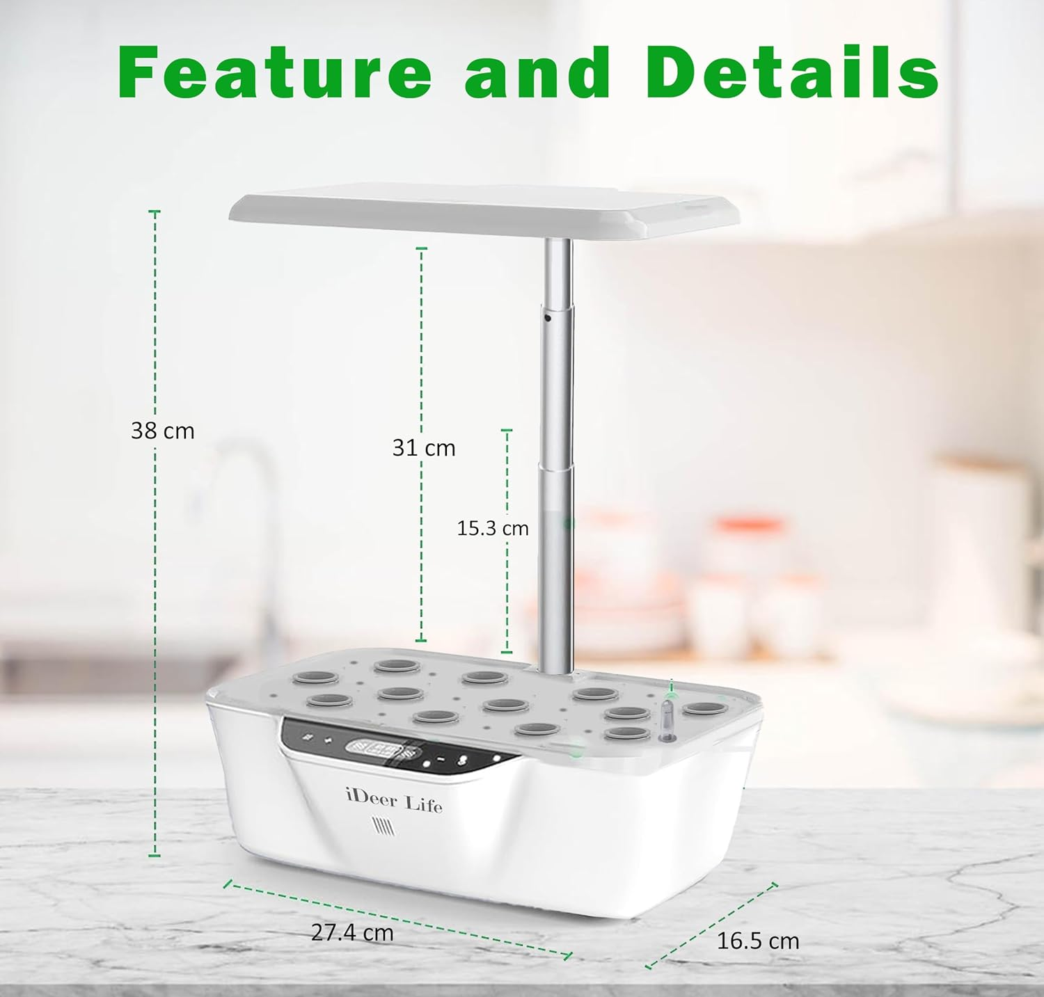 Ideer Life Hydroponics Growing System 12 Pods, Indoor Garden System ...